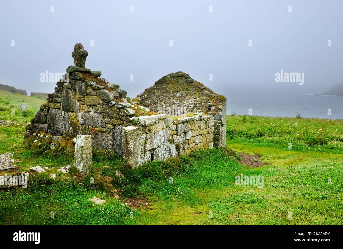 The medieval St. Helen's Oratory, Cape Cornwall, UK - John Gollop Stock ...