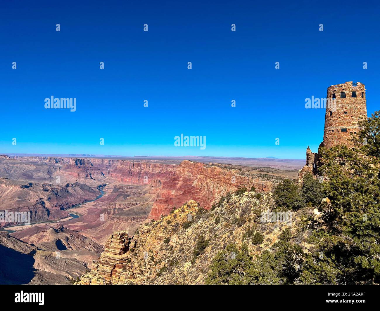 The Desert View Watchtower in Grand Canyon National Park, Arizona, USA ...
