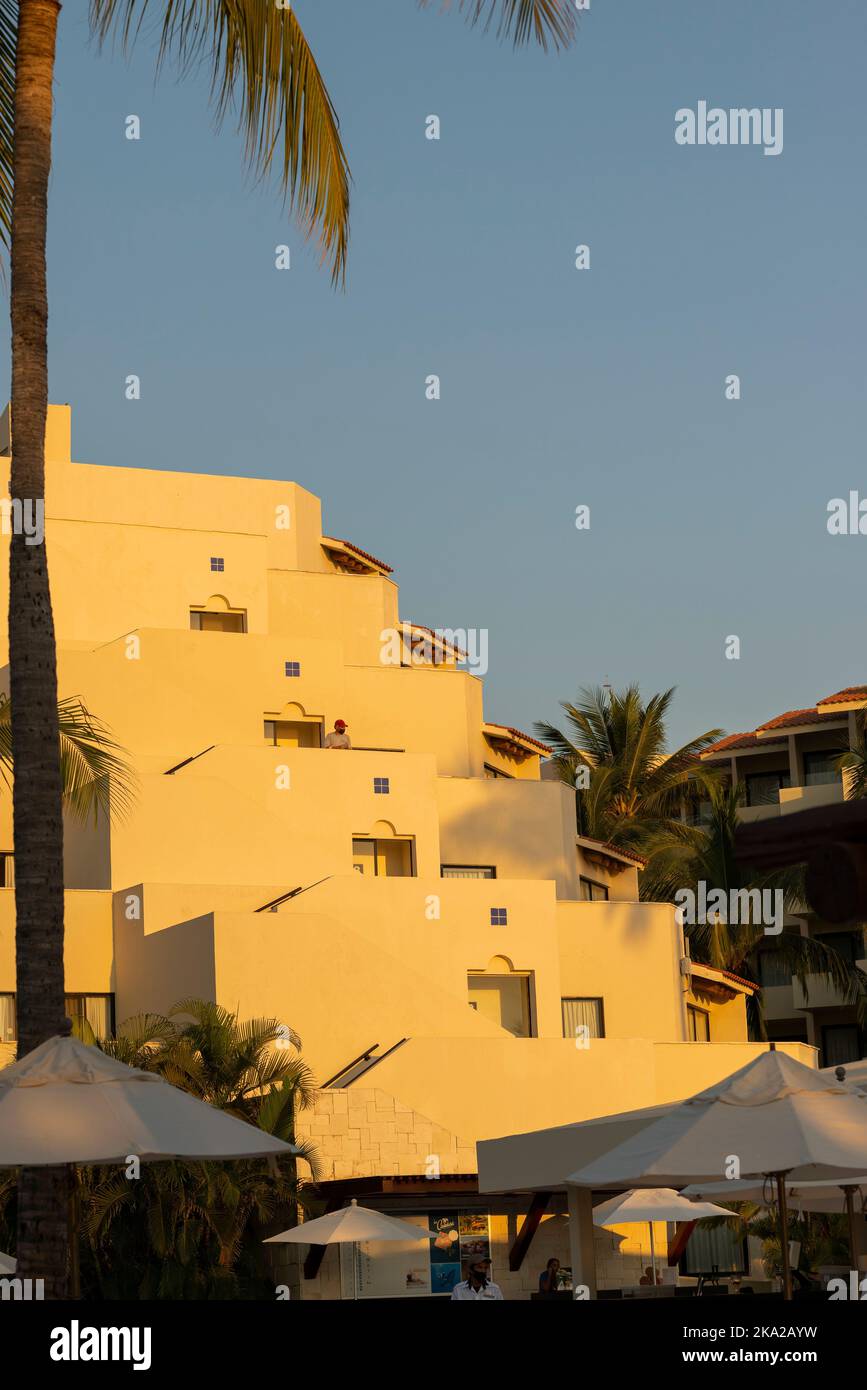 The Leveled hotel with a sunset background Stock Photo - Alamy