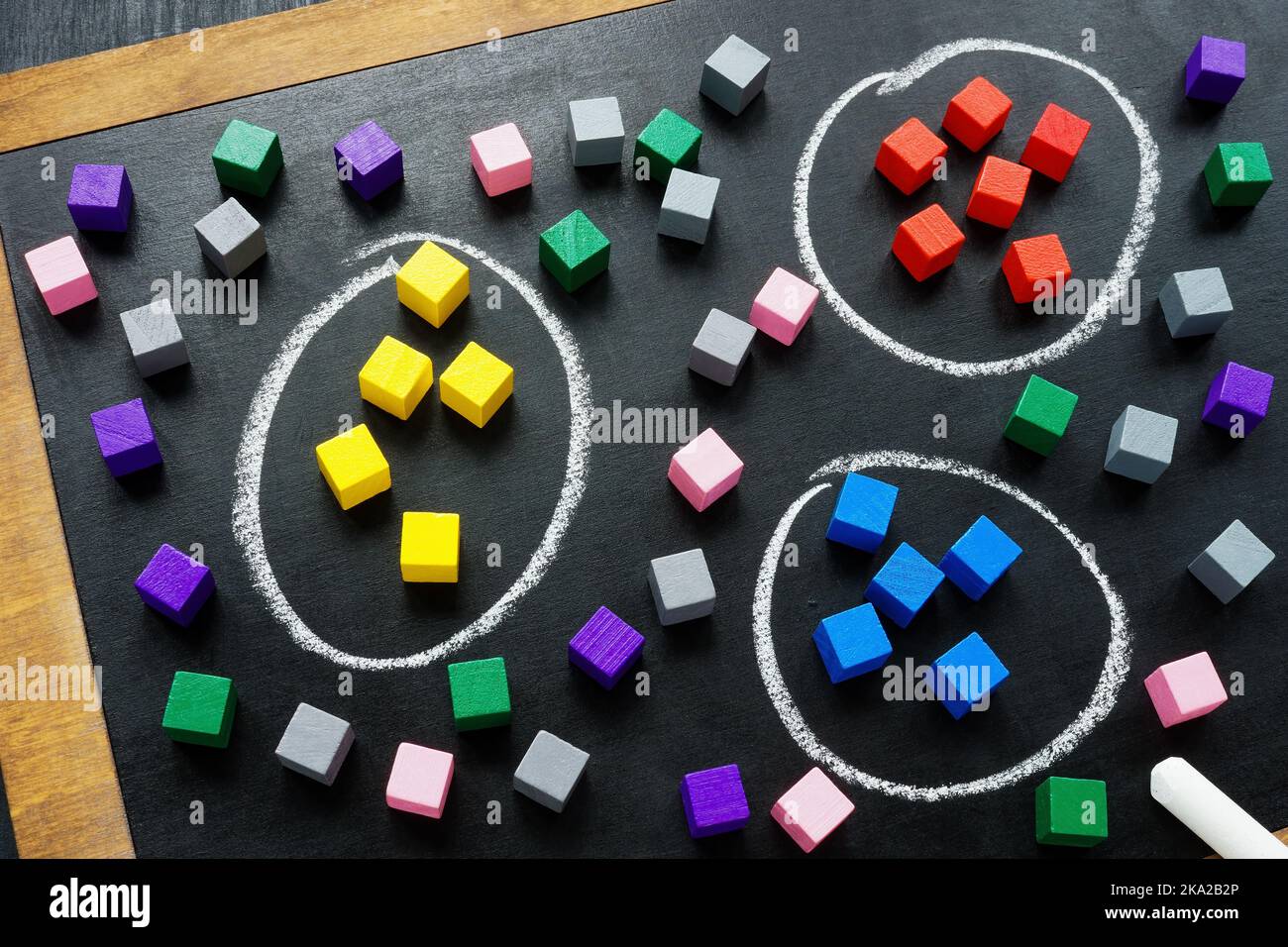 Customer segmentation models concept. Segments with colorful cubes ...