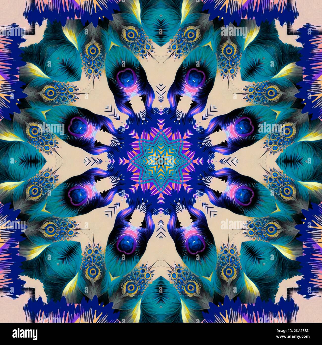 Brilliant peacock eye geometric wallpaper pattern. Elegant blur shimmer ...