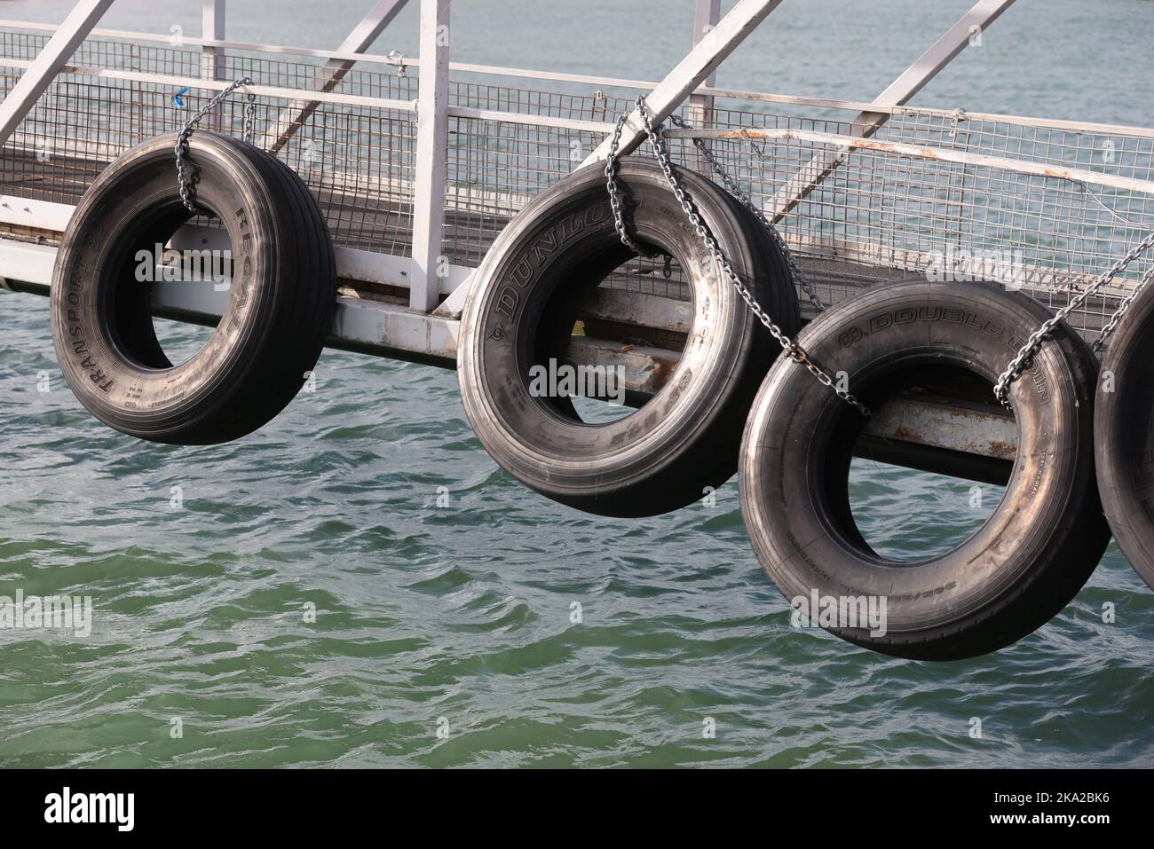 General views of the Hayling Island Ferry in Portsmouth, Hampshire, UK ...