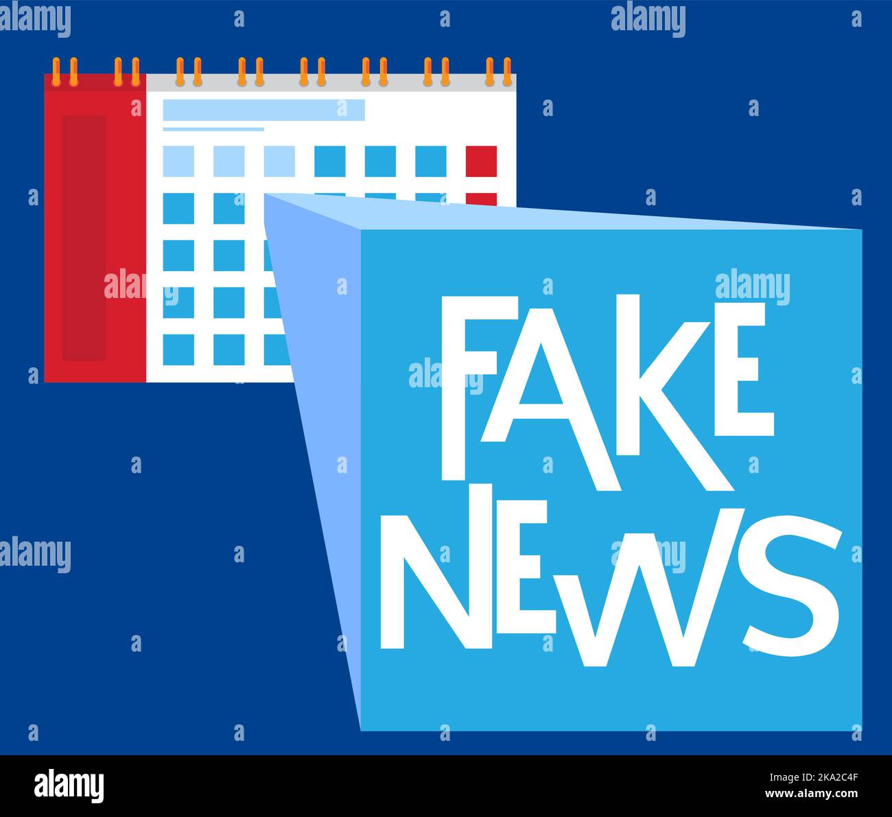 Fake News text with Calendar. Cartoon vector illustration Stock Vector ...