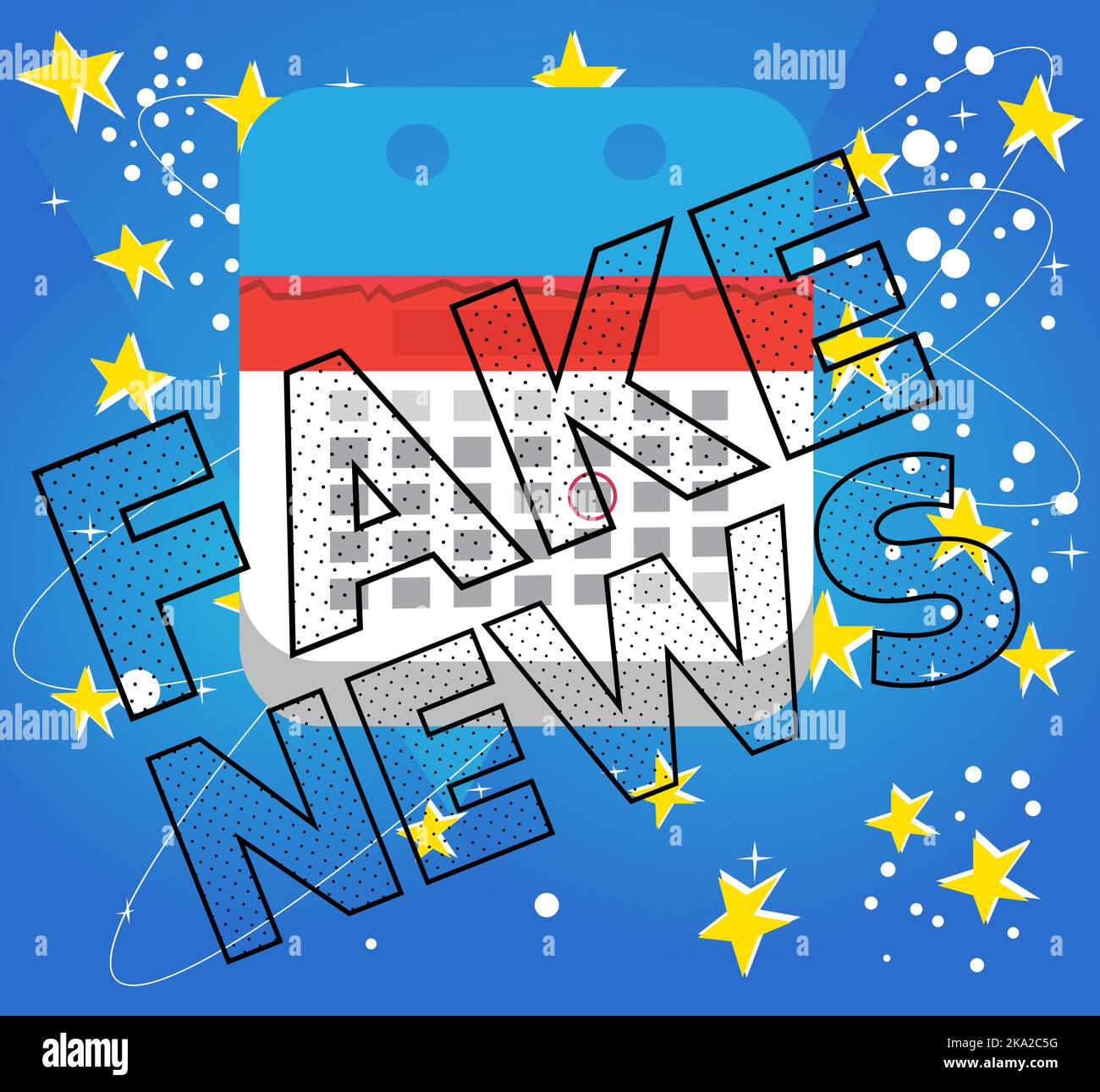 Fake News text with Calendar. Cartoon vector illustration Stock Vector ...