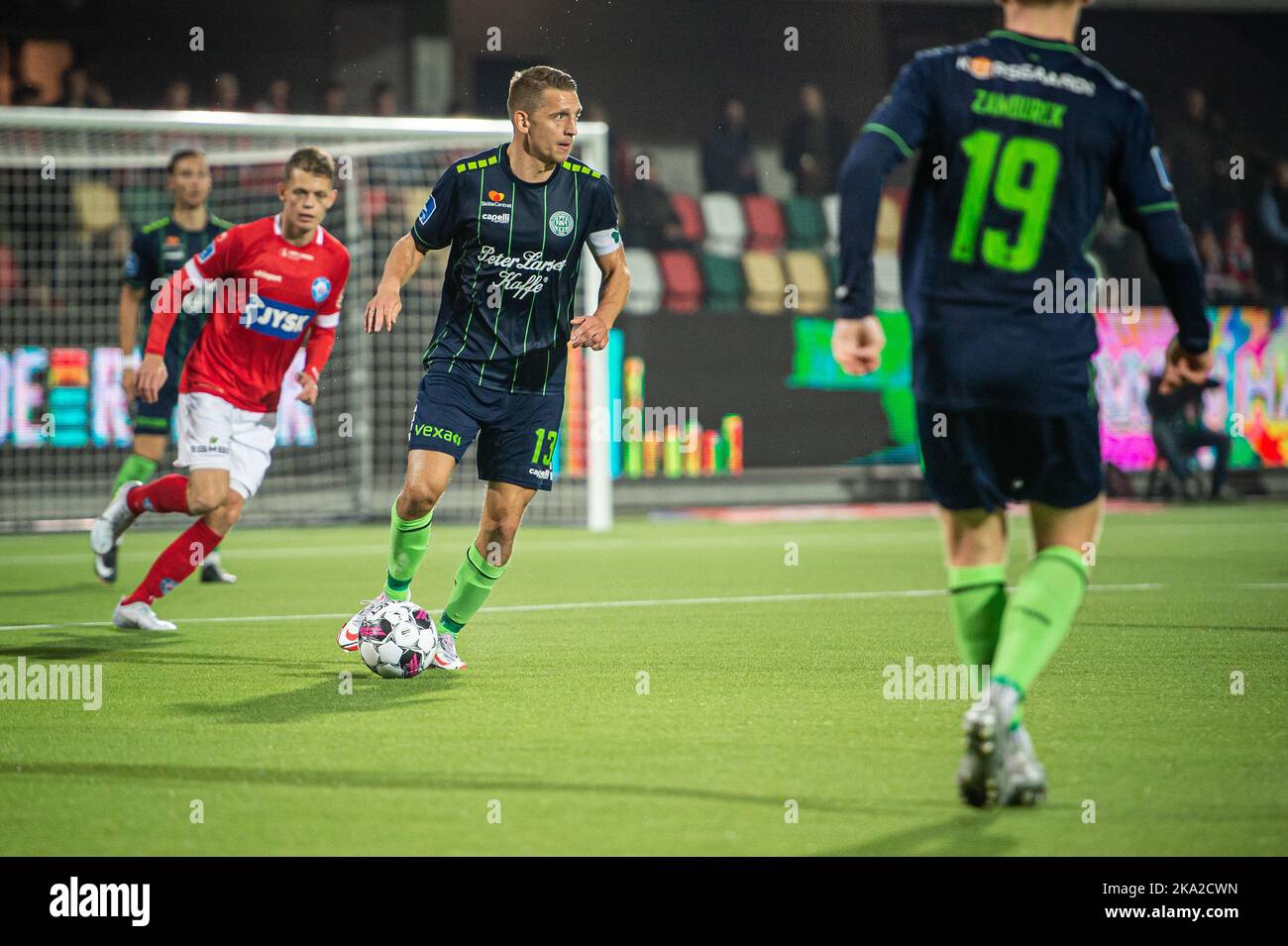 Silkeborg, Denmark. 30th Oct, 2022. Jeppe Gronning (13) of Viborg IF ...