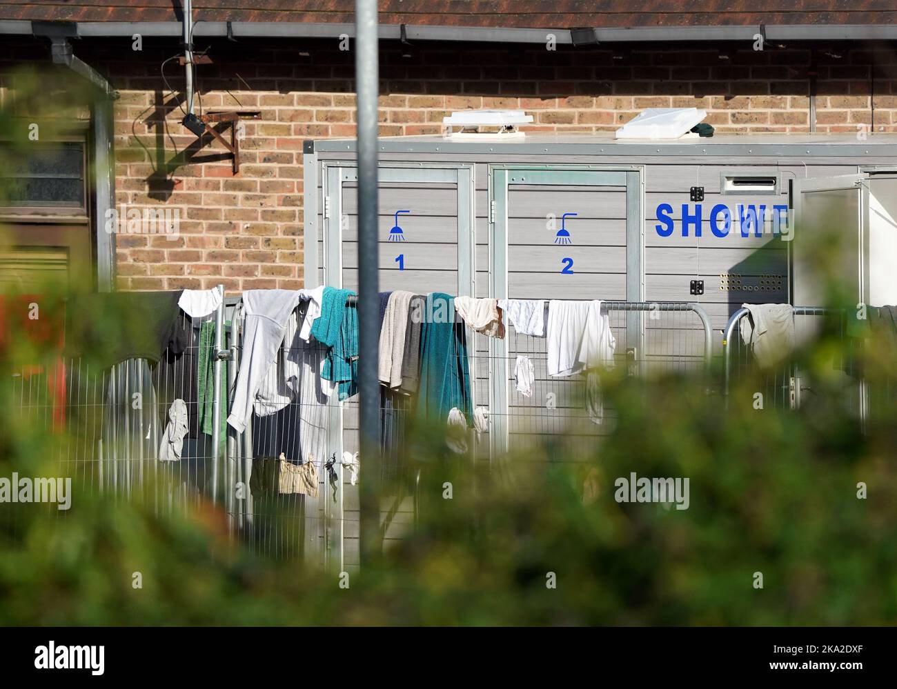 A view inside the Manston immigration short-term holding facility ...