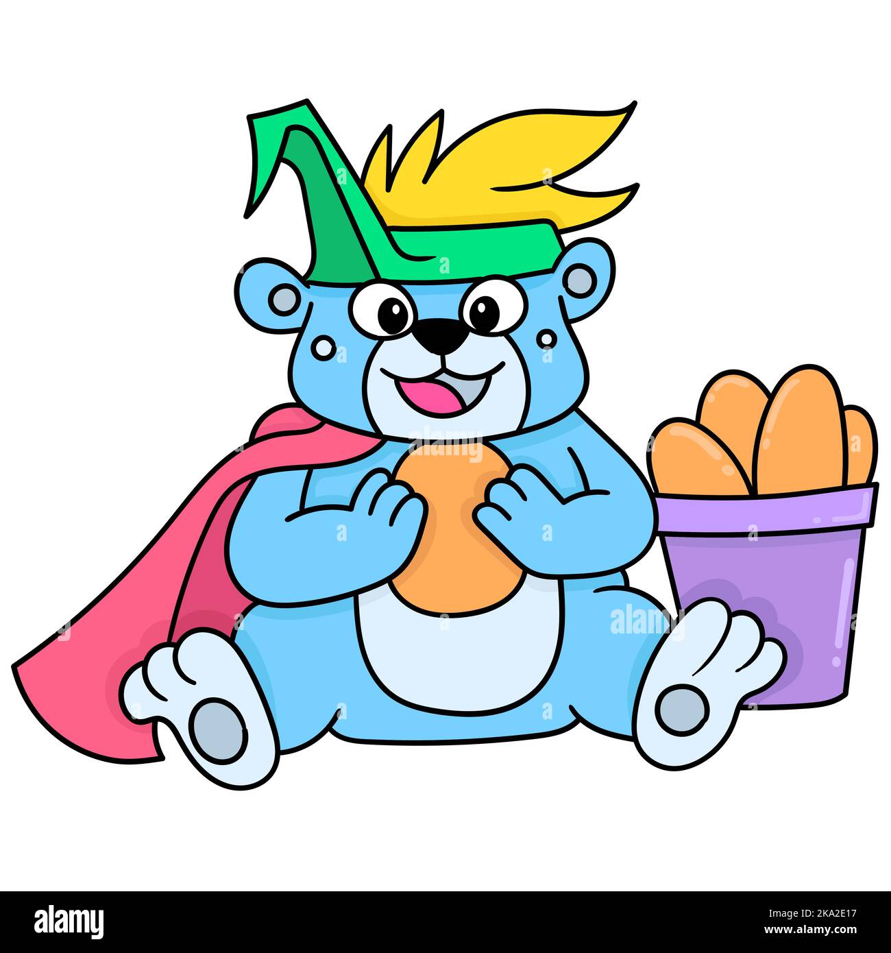 Cartoon Eating Bread