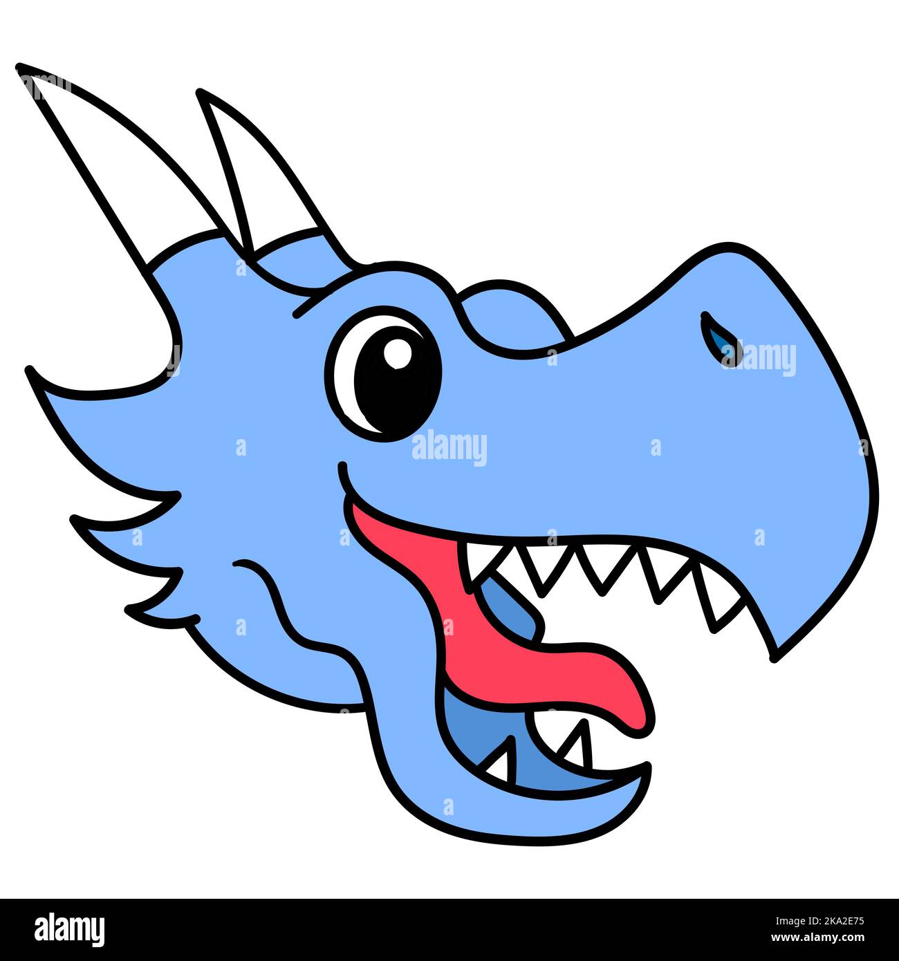 A cute blue cartoon dragon isolated on a white background Stock Vector ...