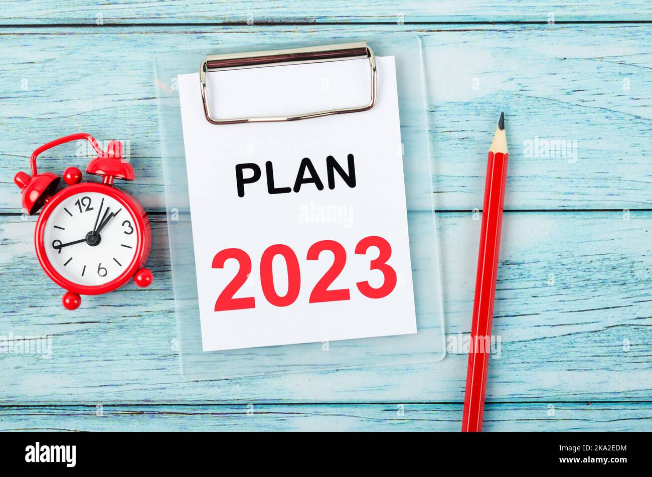 2023 Plan, Goal and Target Setting List for 2023 year with alarm clock ...