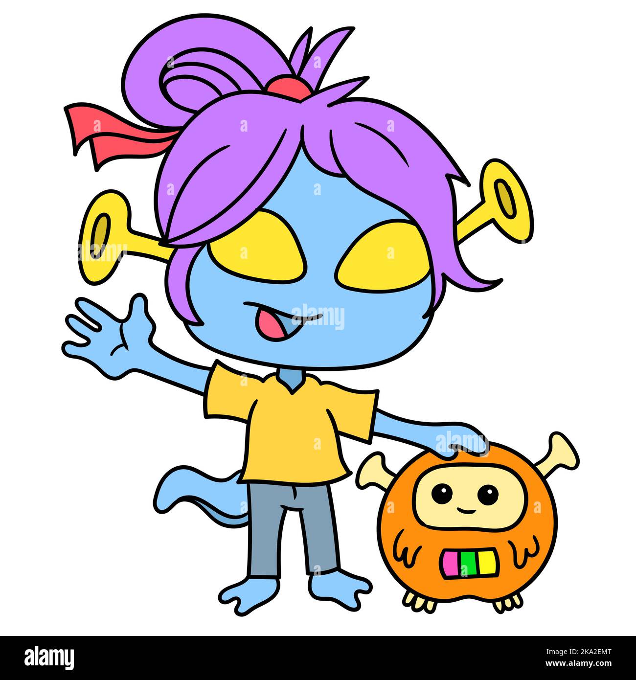 Female alien character Stock Vector Images - Alamy