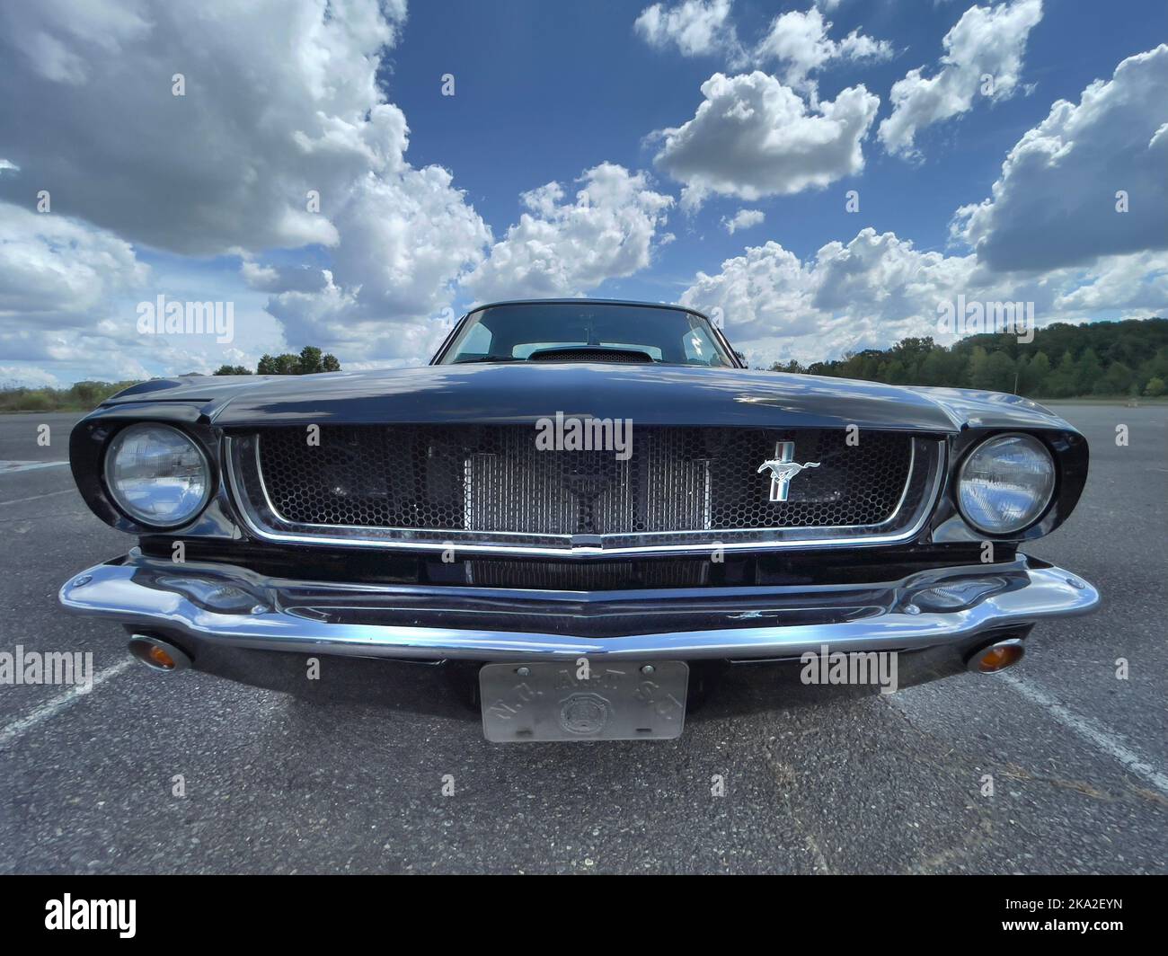 A front view of a muscle car parked on a road Stock Photo - Alamy