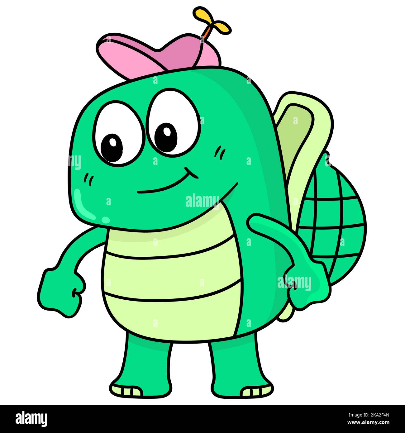 An illustration of a cute turtle icon design isolated on a white ...