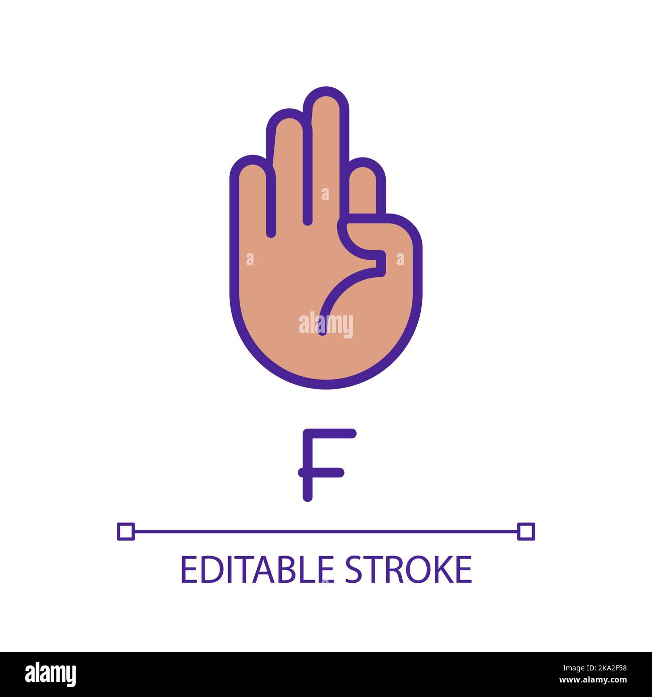 Hand sign language alphabet f Stock Vector Images - Alamy