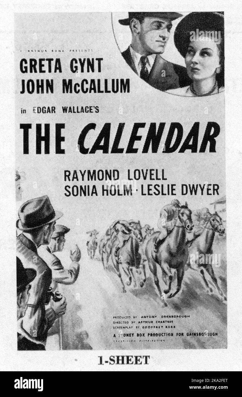 Edgar wallace calendar hi-res stock photography and images - Alamy