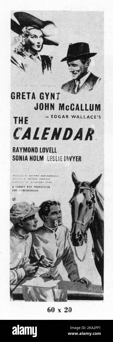 Edgar wallace calendar hi-res stock photography and images - Alamy