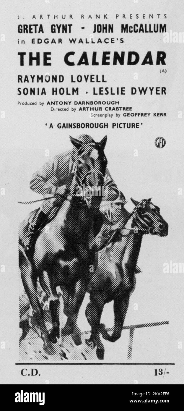 Edgar wallace calendar hi-res stock photography and images - Alamy