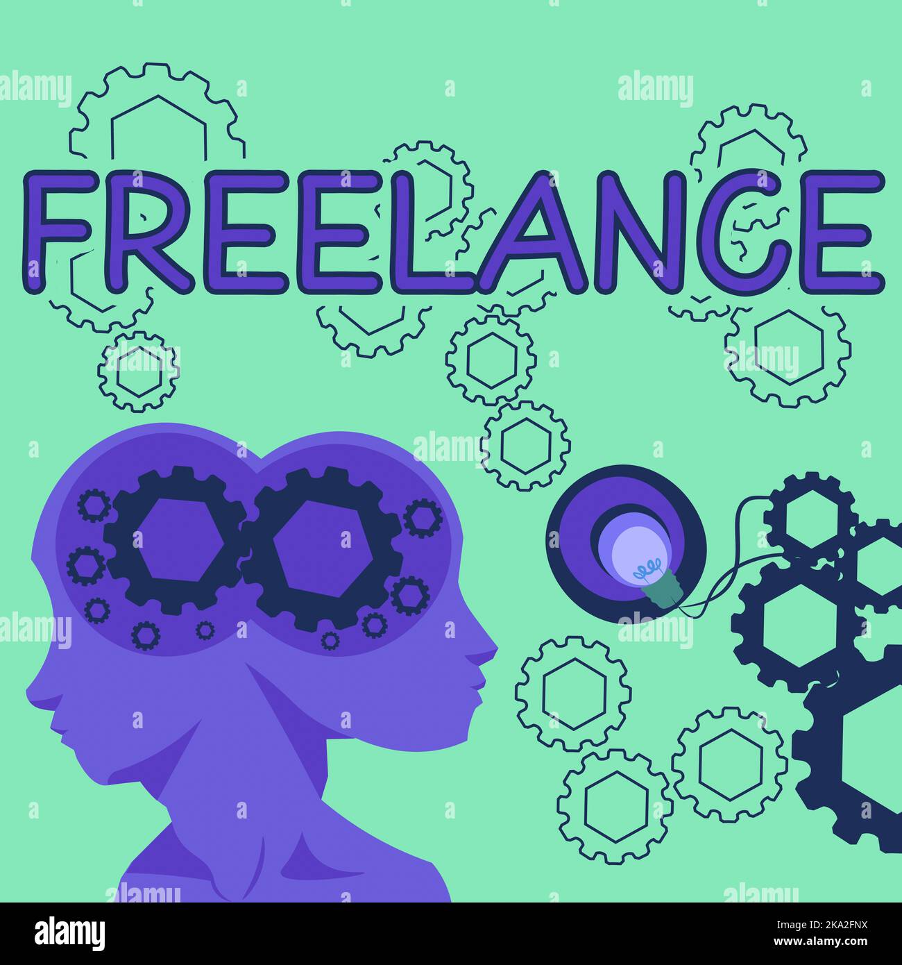 Handwriting text Freelance. Business overview working at different ...