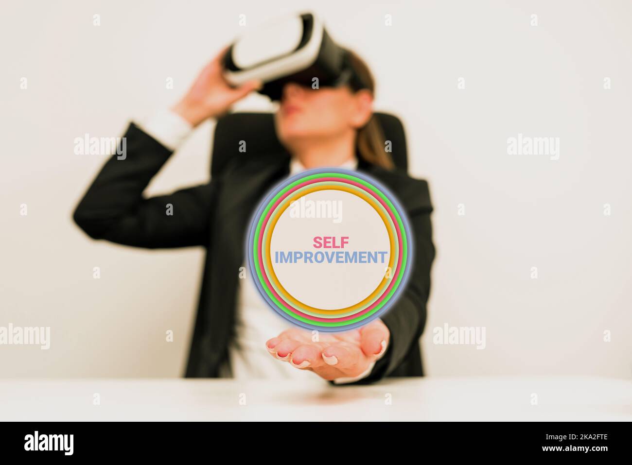 Conceptual display Self Improvement. Word Written on a company that ...