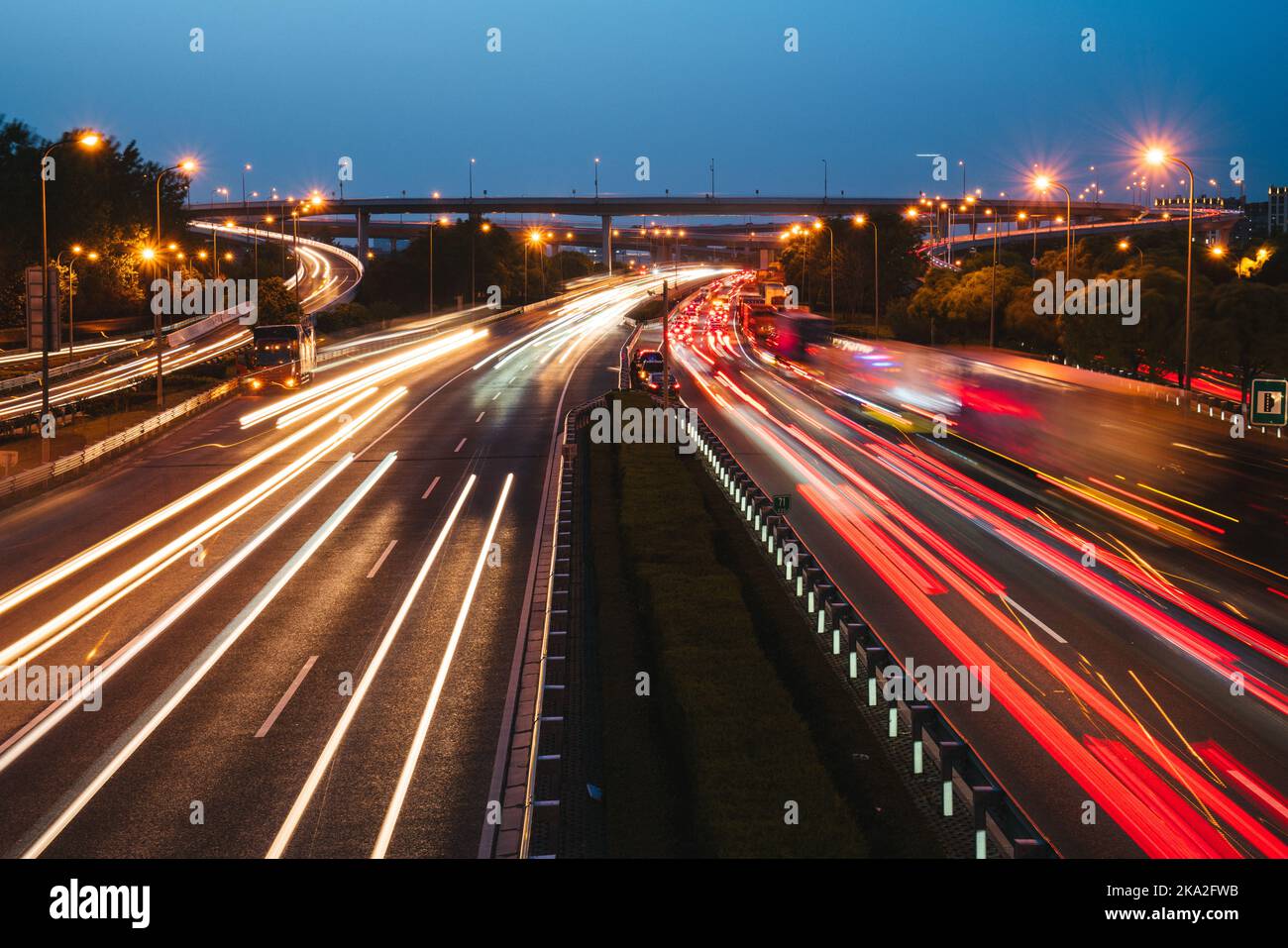The Light Trails in Outer Ring Road, Shanghai, China Stock Photo - Alamy