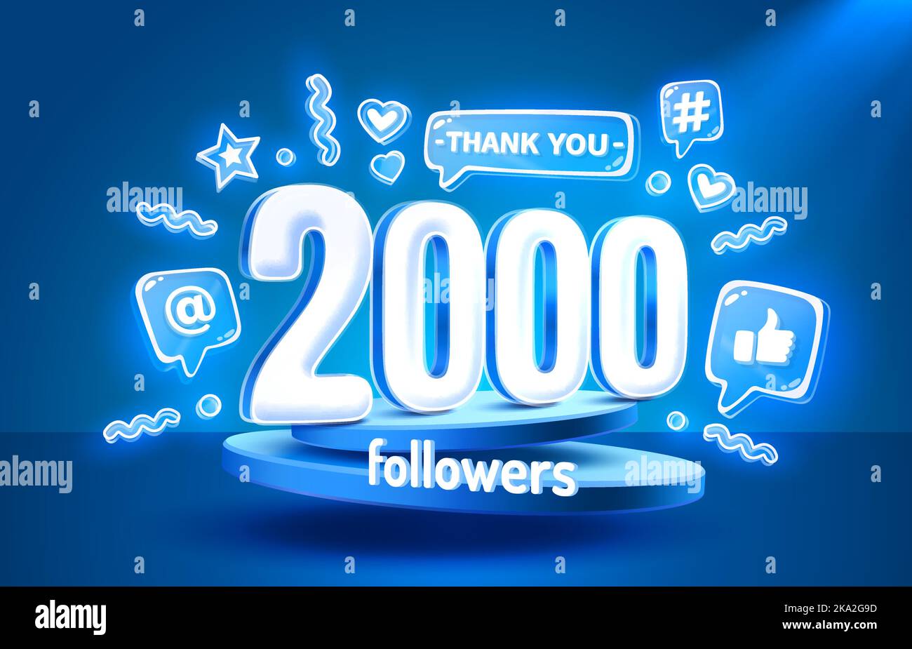 Thank you 2000 followers, peoples online social group, happy banner ...