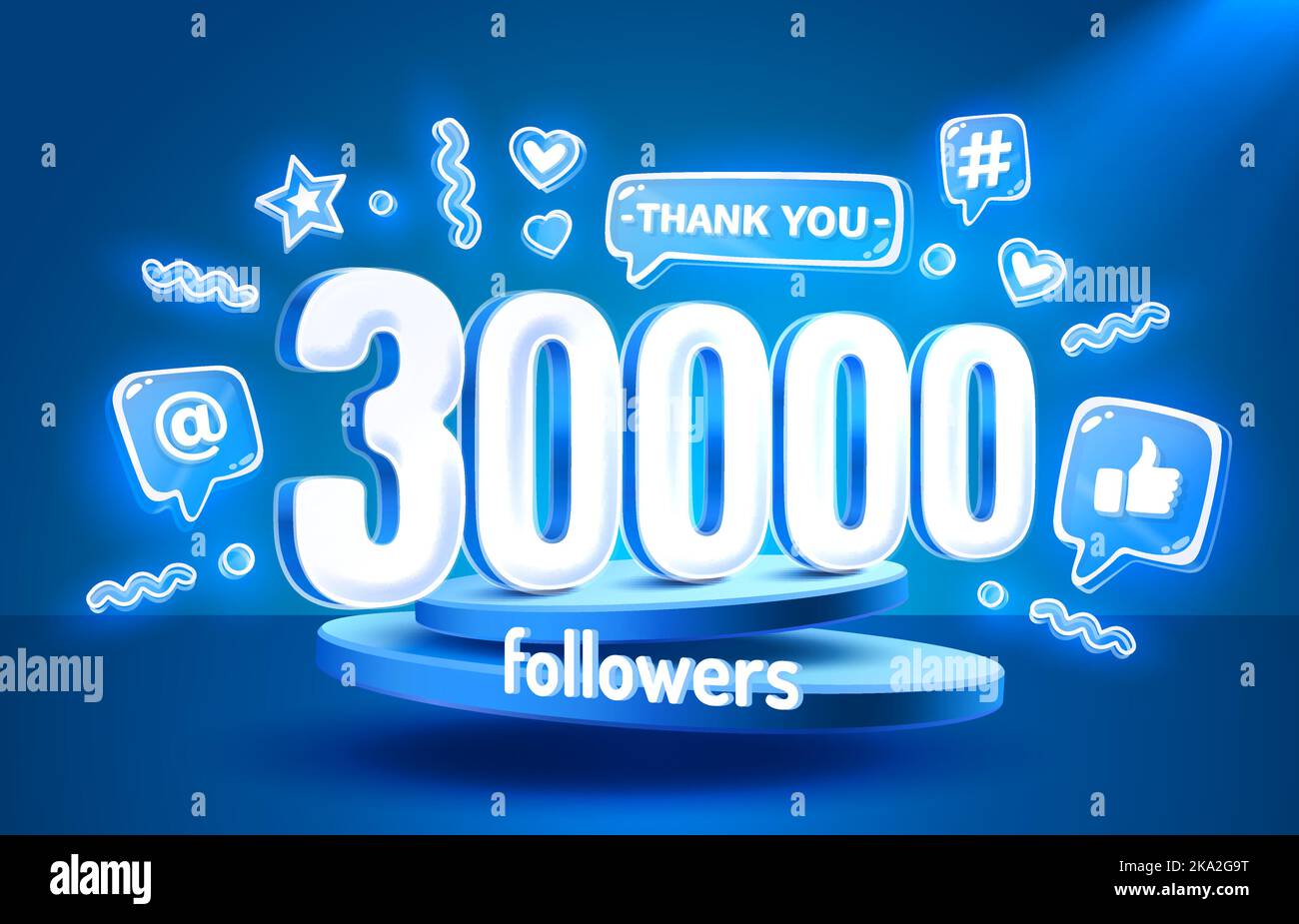 Thank you 30000 followers, peoples online social group, happy banner ...