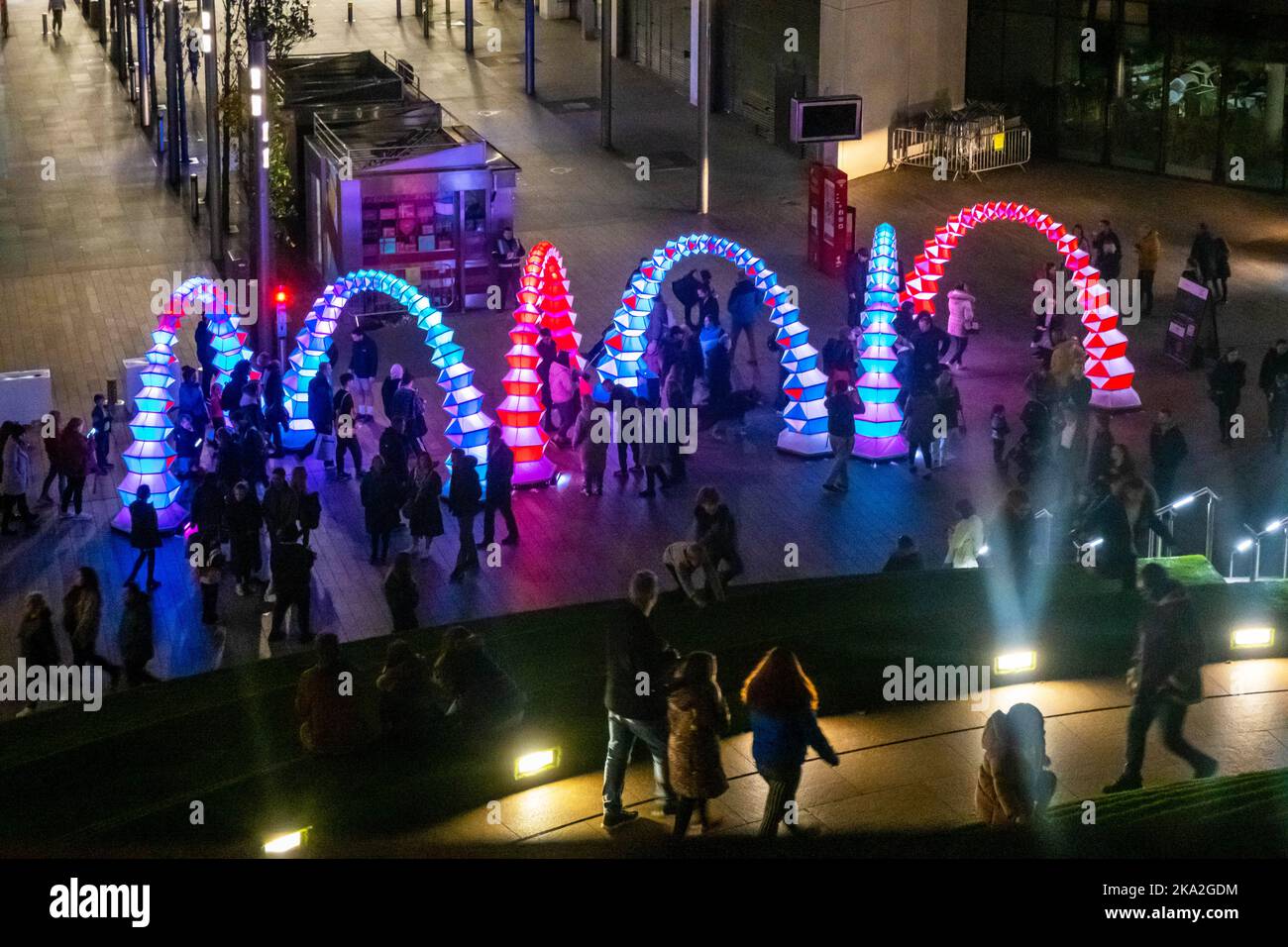 Rainbow Accordion, part of the River of Light in Liverpool Stock Photo ...