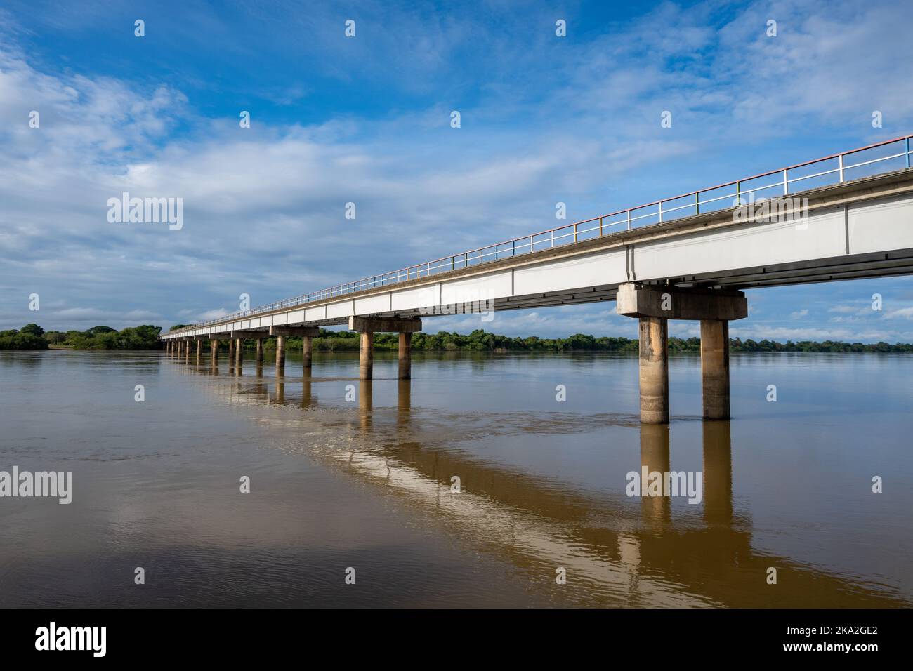 A highway bridge across Rio Branco. Boa Vista, Roraima State, Brazil ...