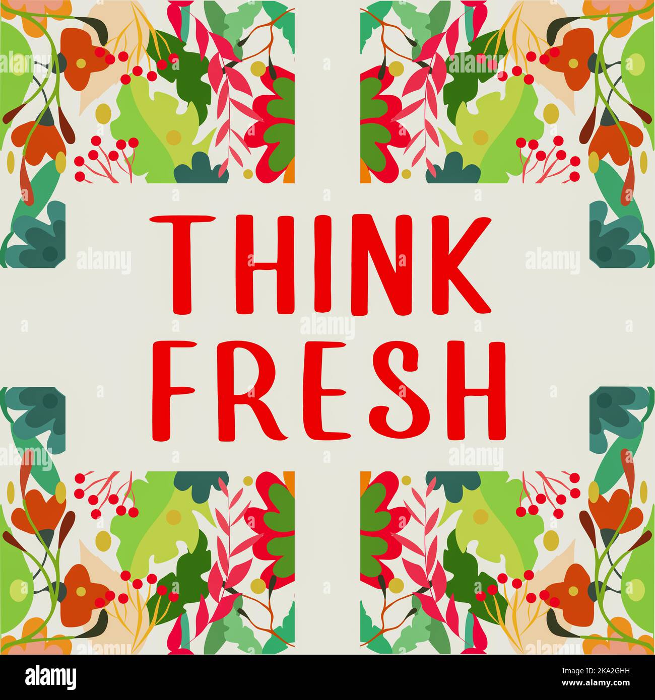 Text caption presenting Think Fresh. Word for Business manufacturing ...