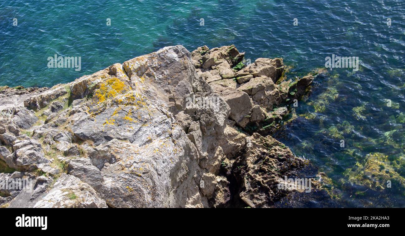 A top view of rock formations in the ocean Stock Photo - Alamy