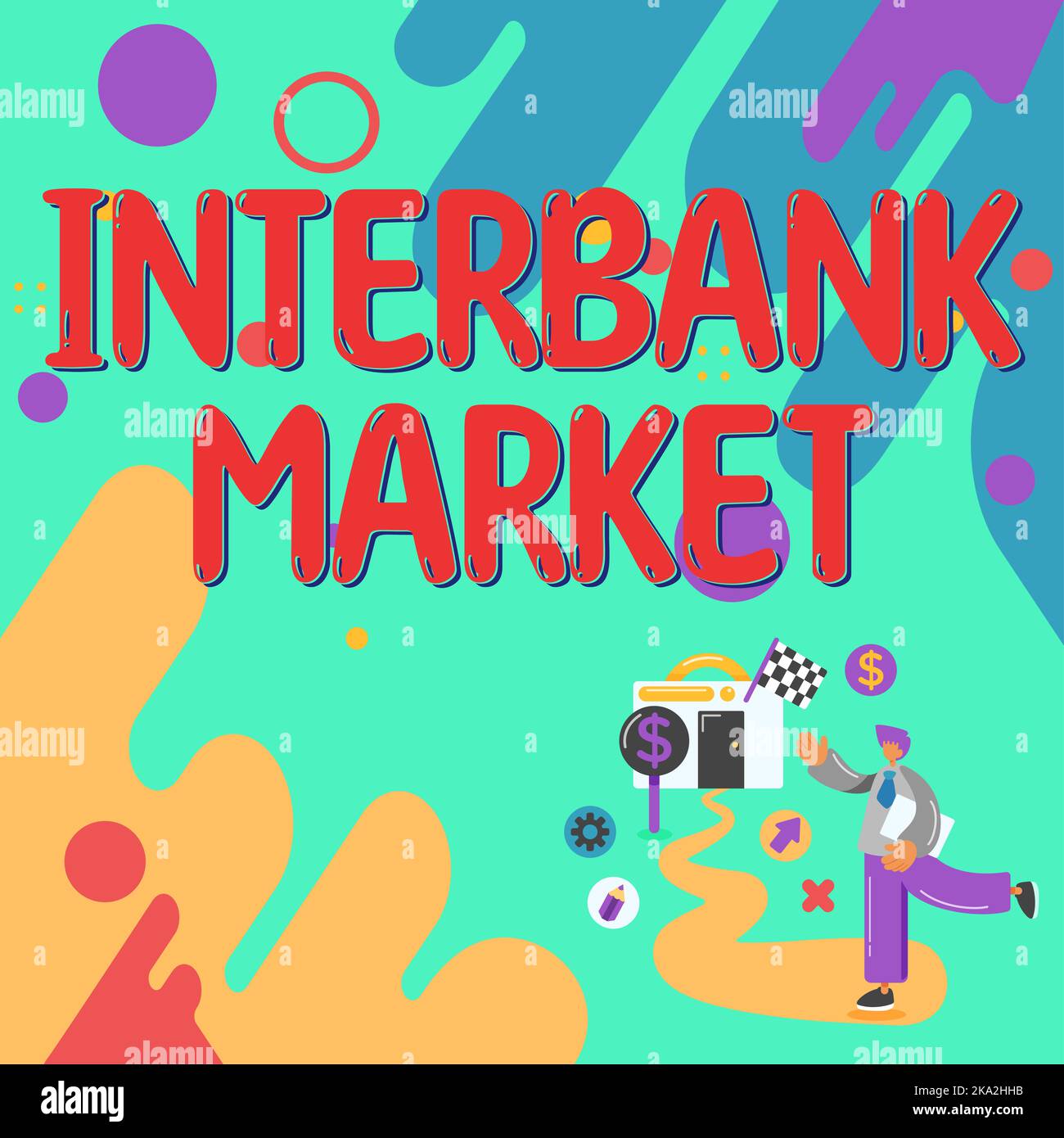 Hand writing sign Interbank Market. Business concept banking method ...
