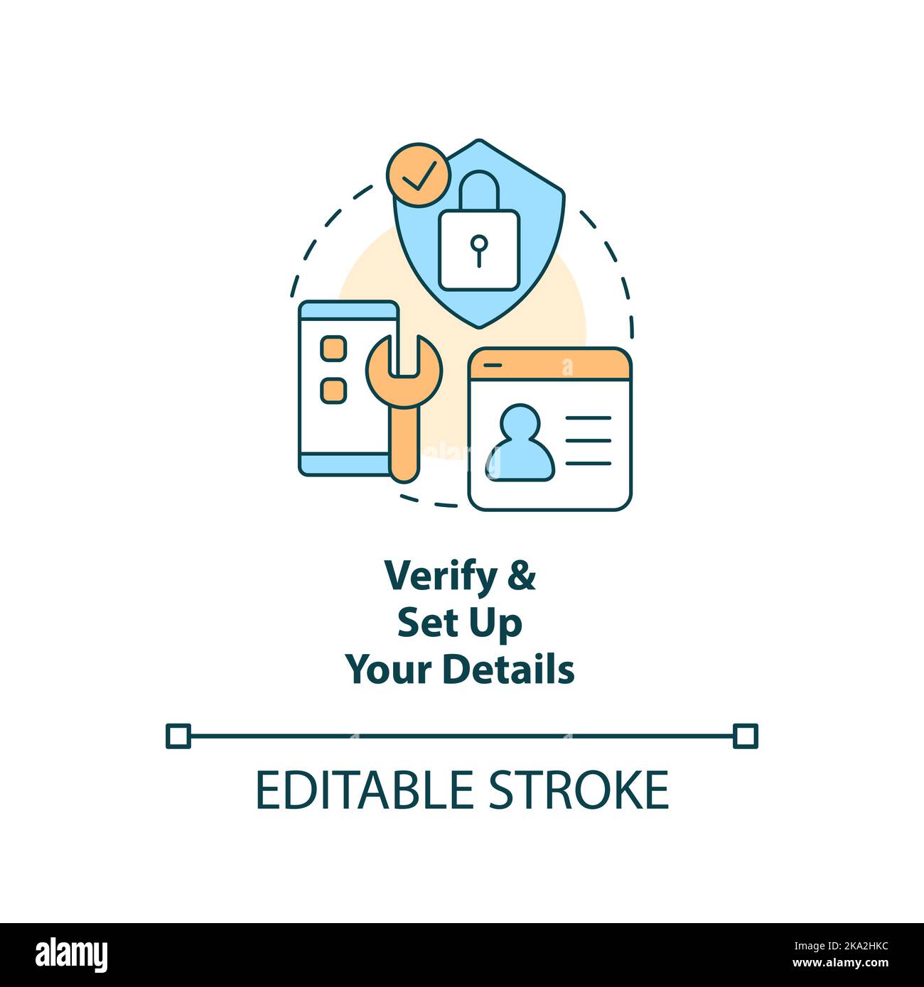 Verify and set up details concept icon Stock Vector Image & Art - Alamy