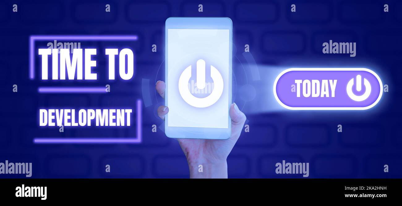 Text caption presenting Time To Development. Word Written on Business ...