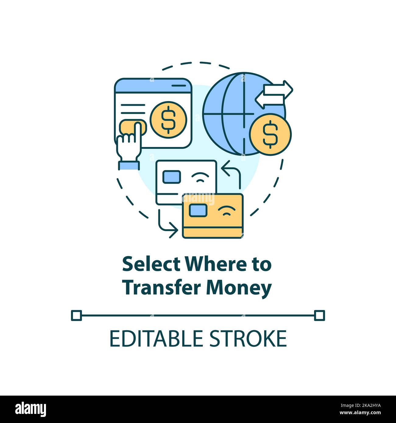 Select where to transfer money concept icon Stock Vector Image & Art ...