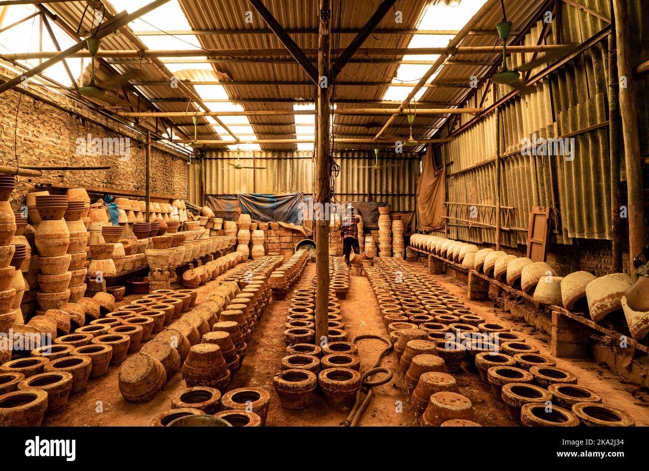 A warehouse of pottery products Stock Photo - Alamy