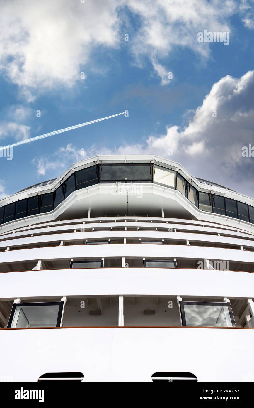 Cruise luxury cruiser vacation ship navigational bridge deck on modern ...