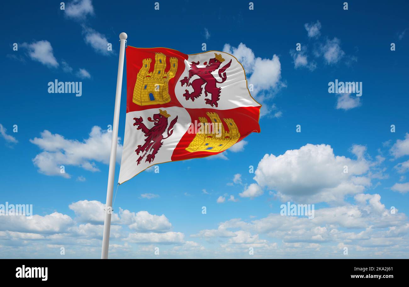 flag of Royal Banner of the Crown of Castille 15th Century Style ...