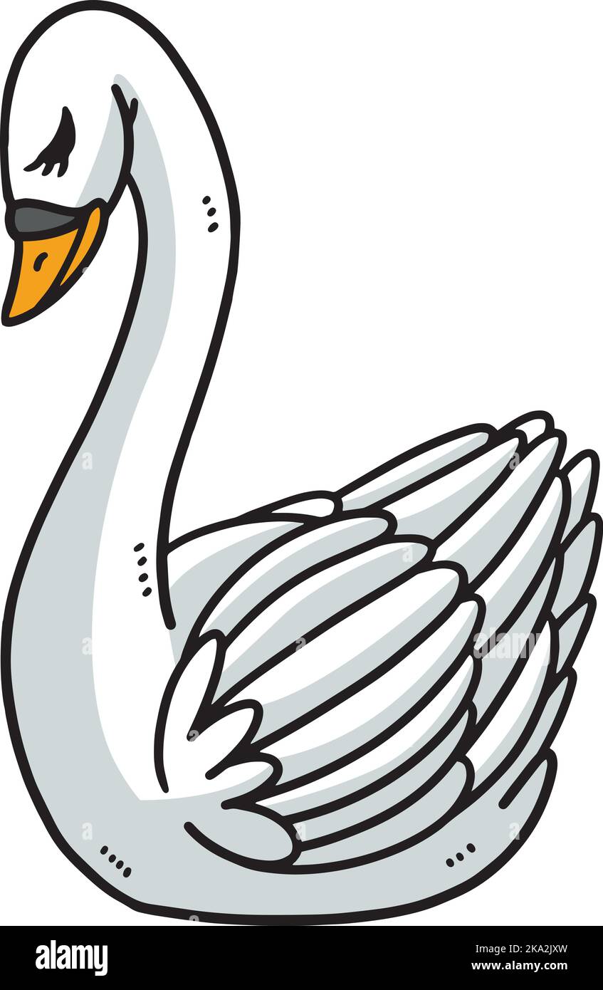 Swan Cartoon Colored Clipart Illustration Stock Vector Image & Art - Alamy