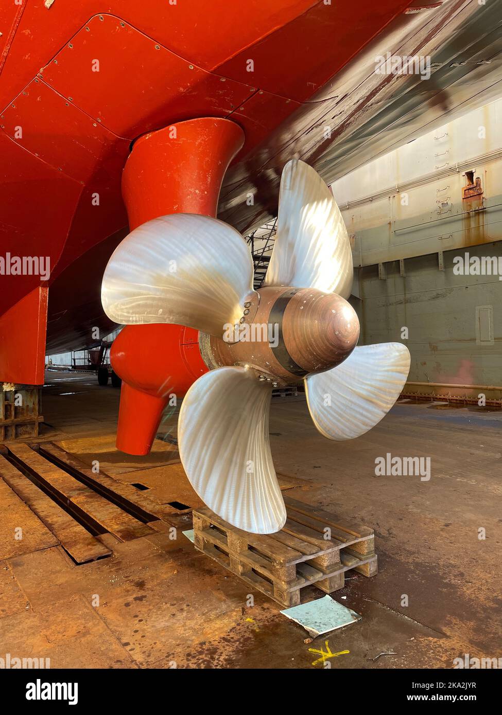 A ferry propeller on dry dock for maintenance Stock Photo - Alamy