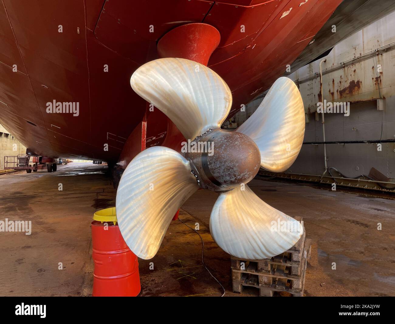 A ferry propeller on dry dock for maintenance Stock Photo - Alamy