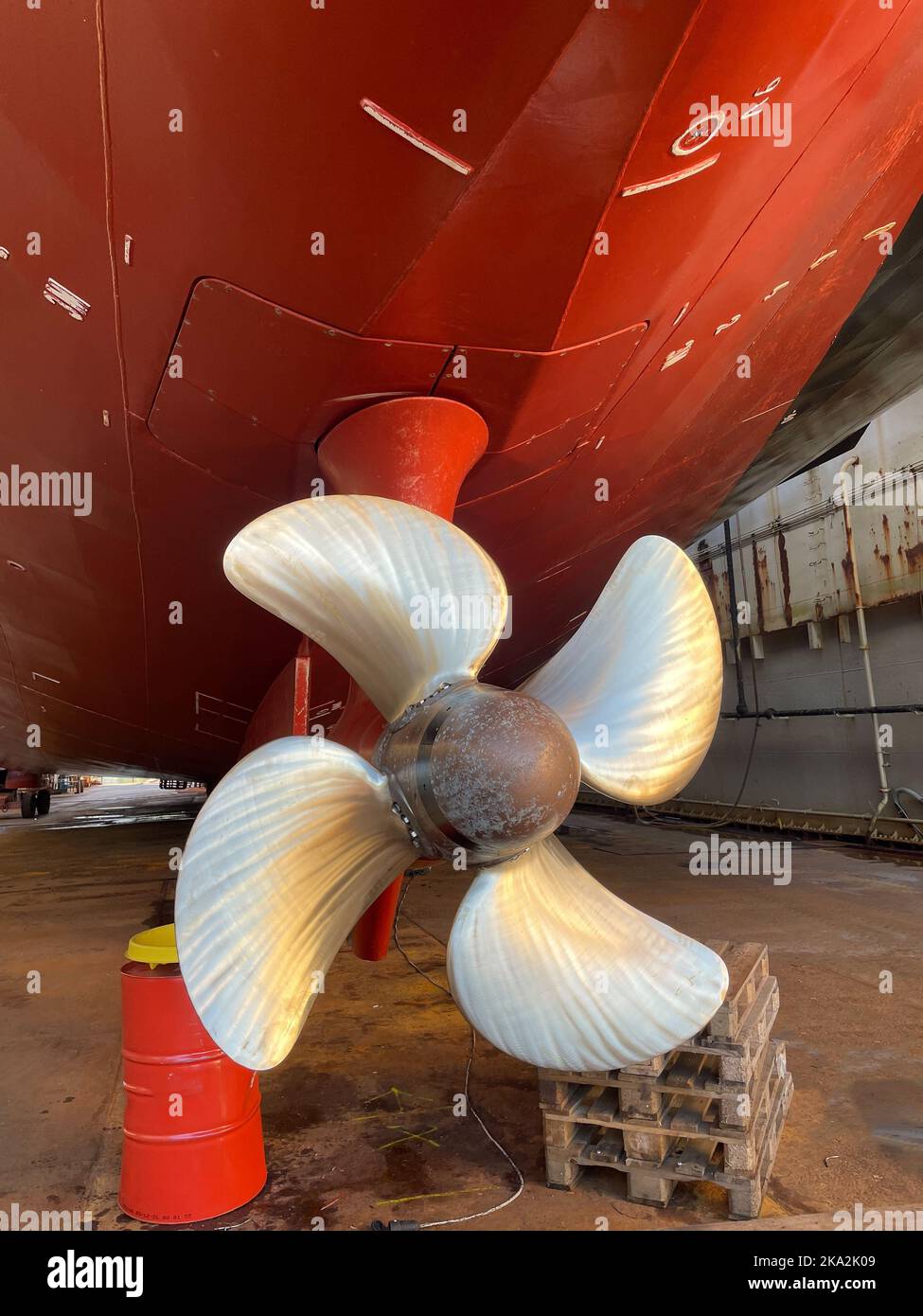 A ferry propeller on dry dock for maintenance Stock Photo - Alamy