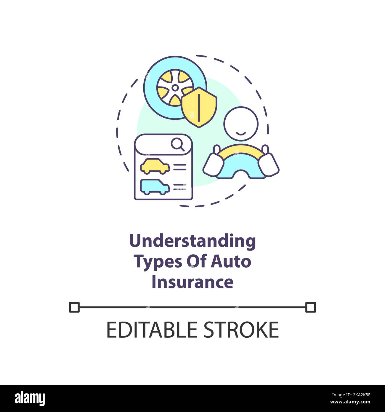 Understanding types of auto insurance concept icon Stock Vector Image ...