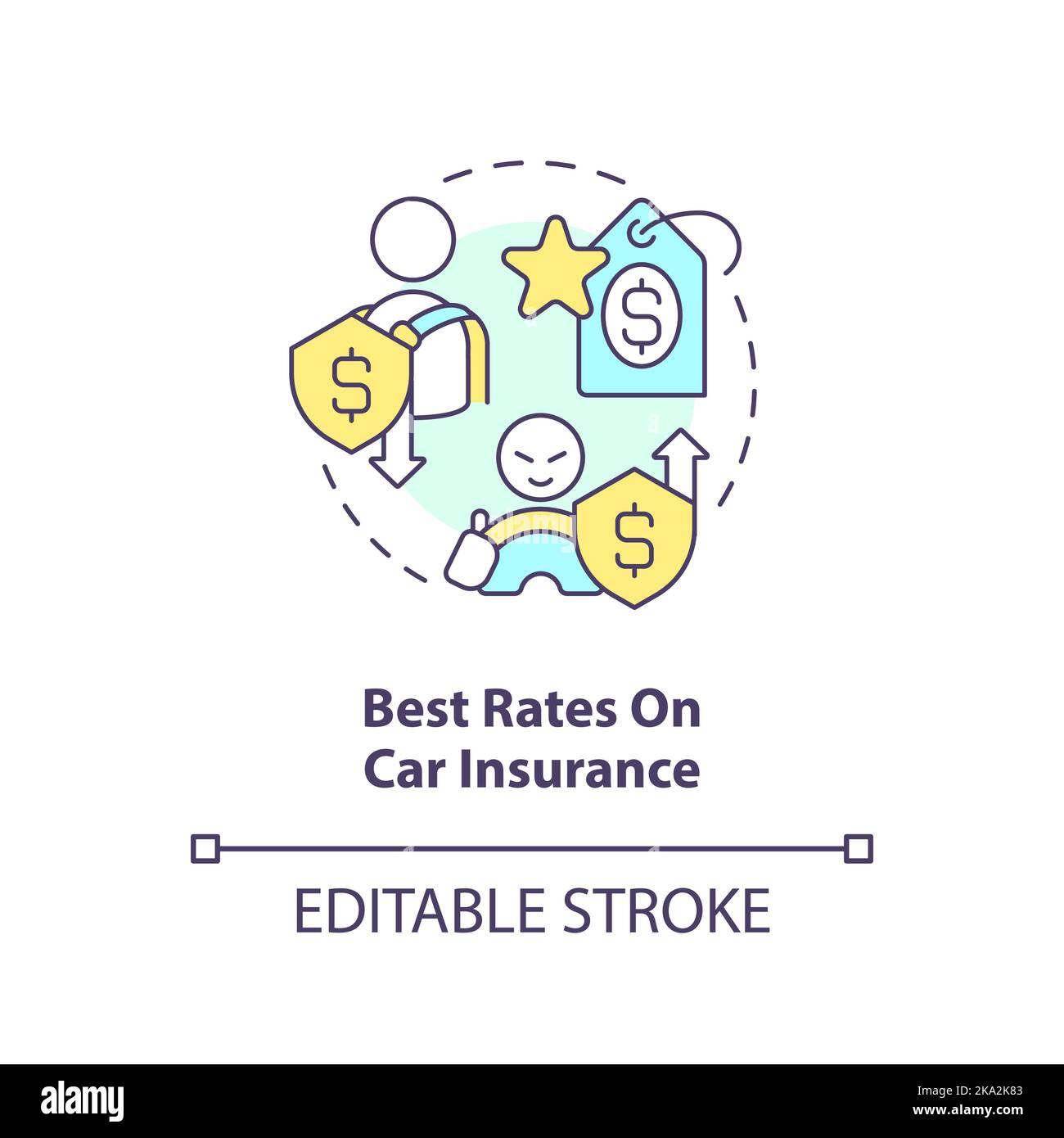 Best rates on car insurance concept icon Stock Vector Image & Art - Alamy