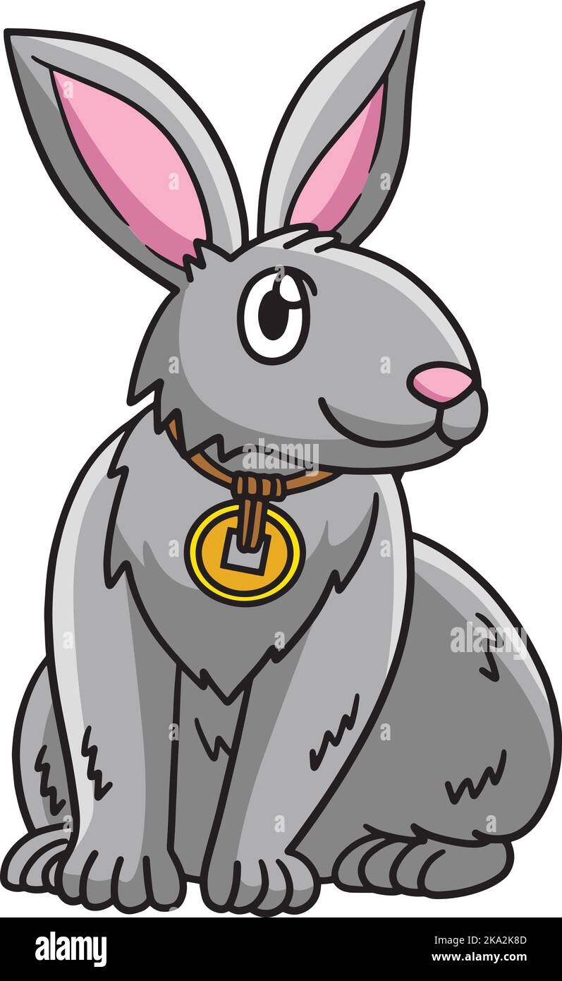 Happy Rabbit Cartoon Colored Clipart Illustration Stock Vector Image ...