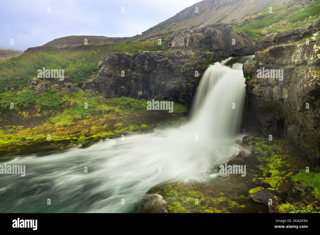 Gongumannafoss, one of the 5 waterfalls below Dynjandi waterfall ...