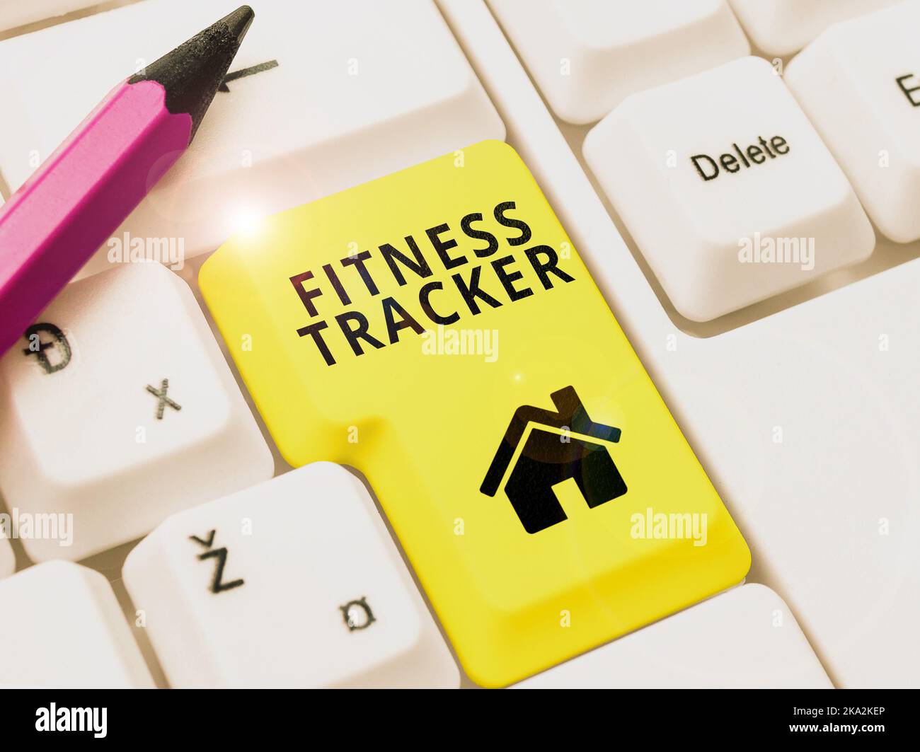 Text Caption Presenting Fitness Tracker Word Written On A Monitoring Device That Records Any