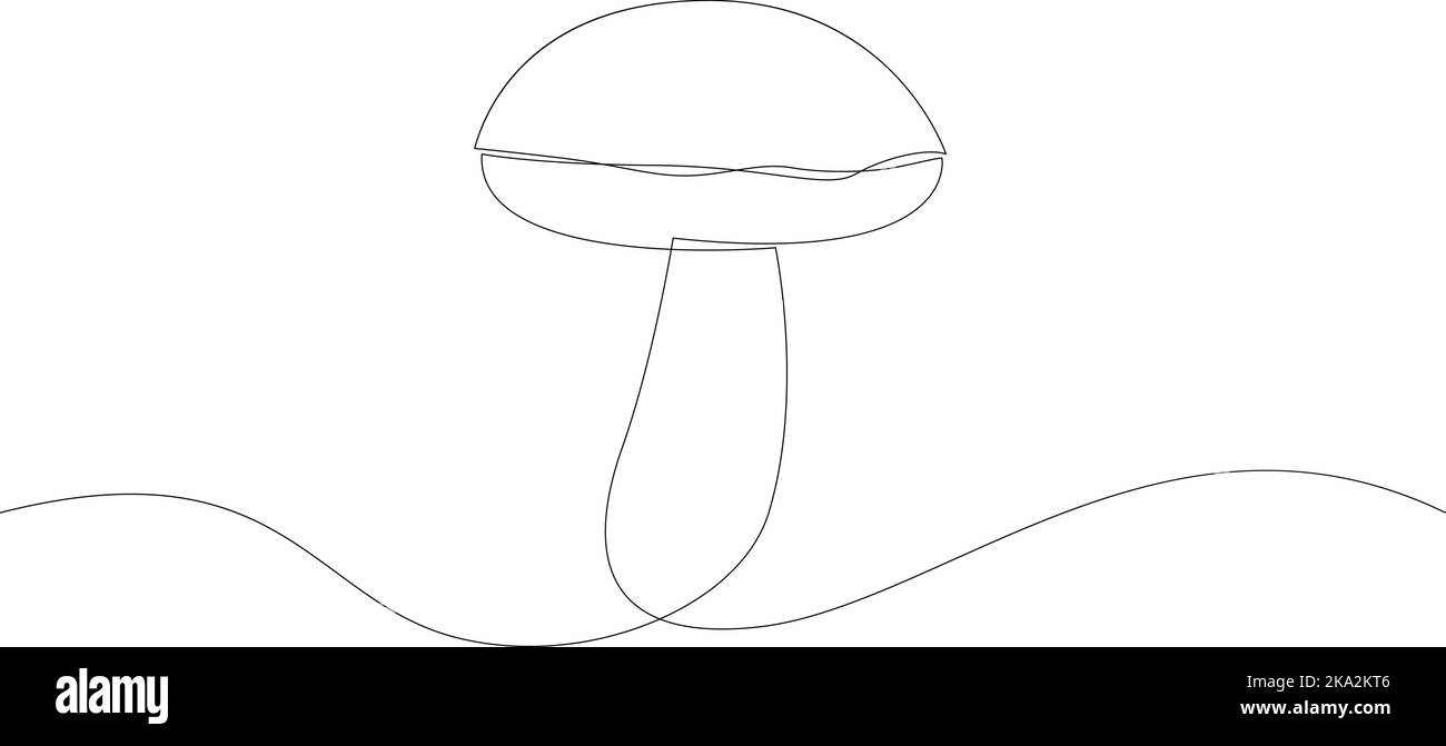 Continuous line drawing of mushroom. Vector illustration Stock Vector ...