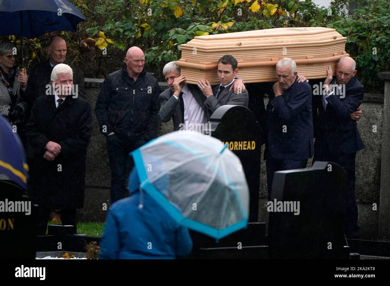 The coffin of CervicalCheck campaigner Lynsey Bennett is carried during ...