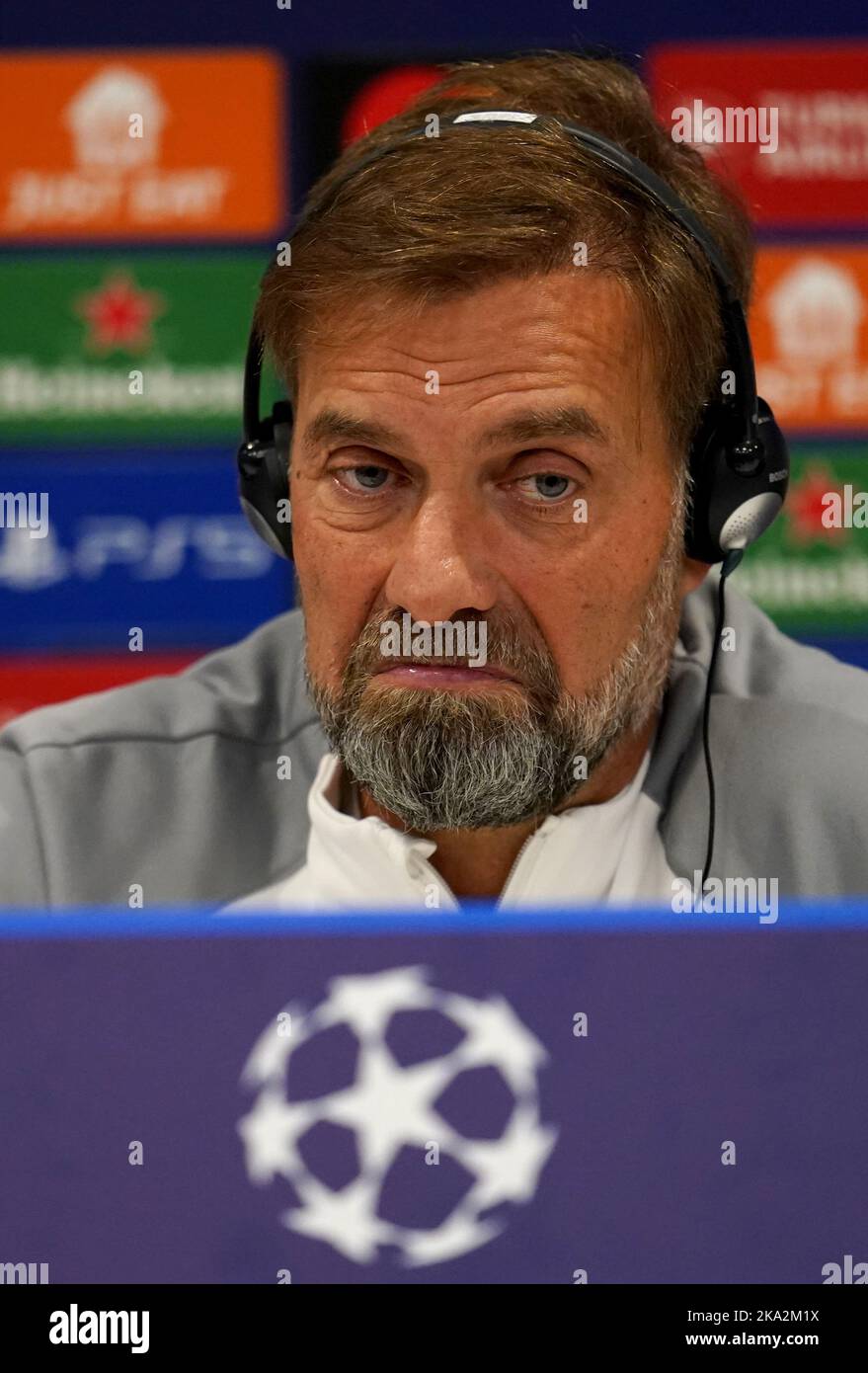 Liverpool manager Jurgen Klopp during a press conference at Anfield ...