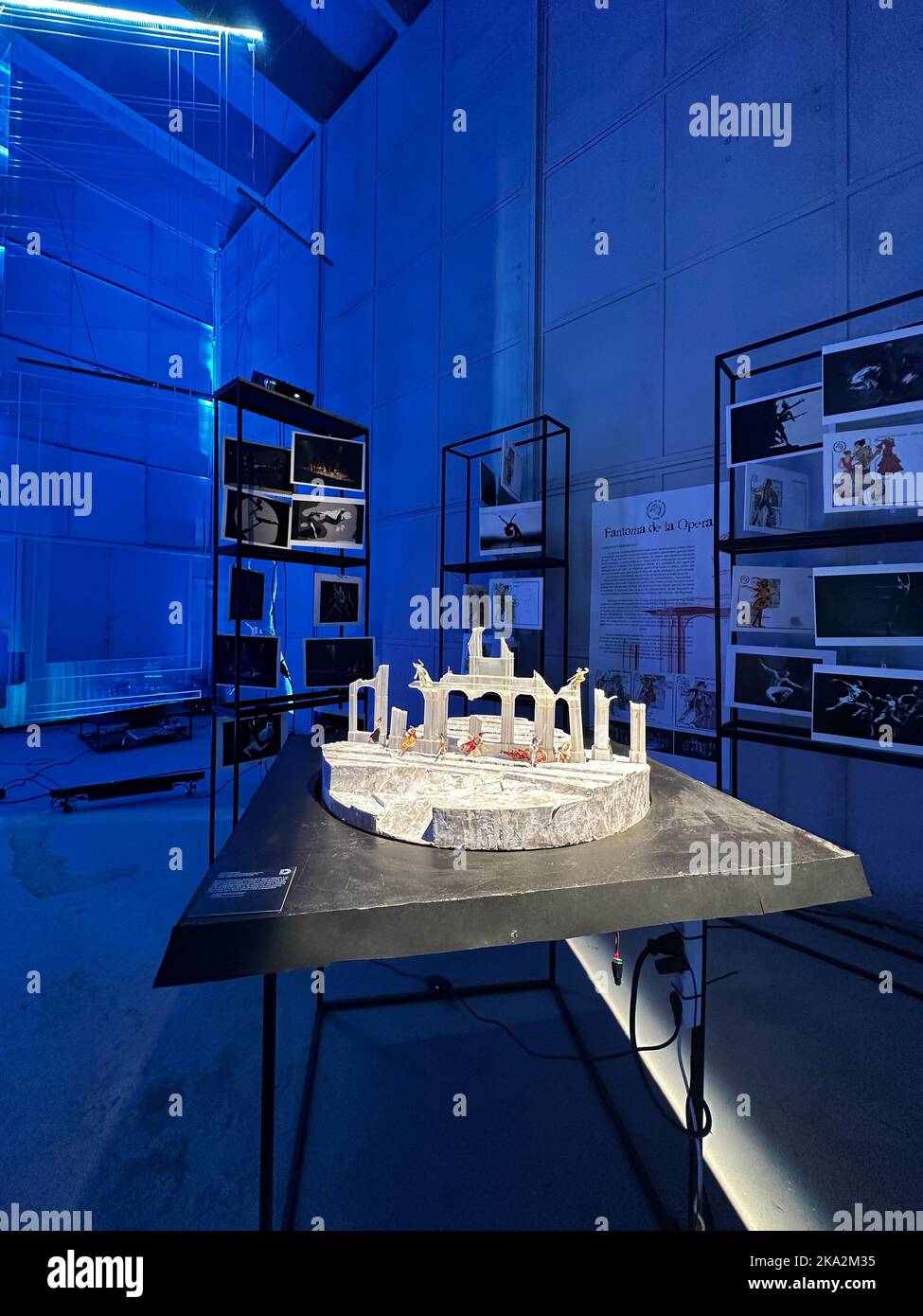 The vertical view of ancient building columns model on display at the ...