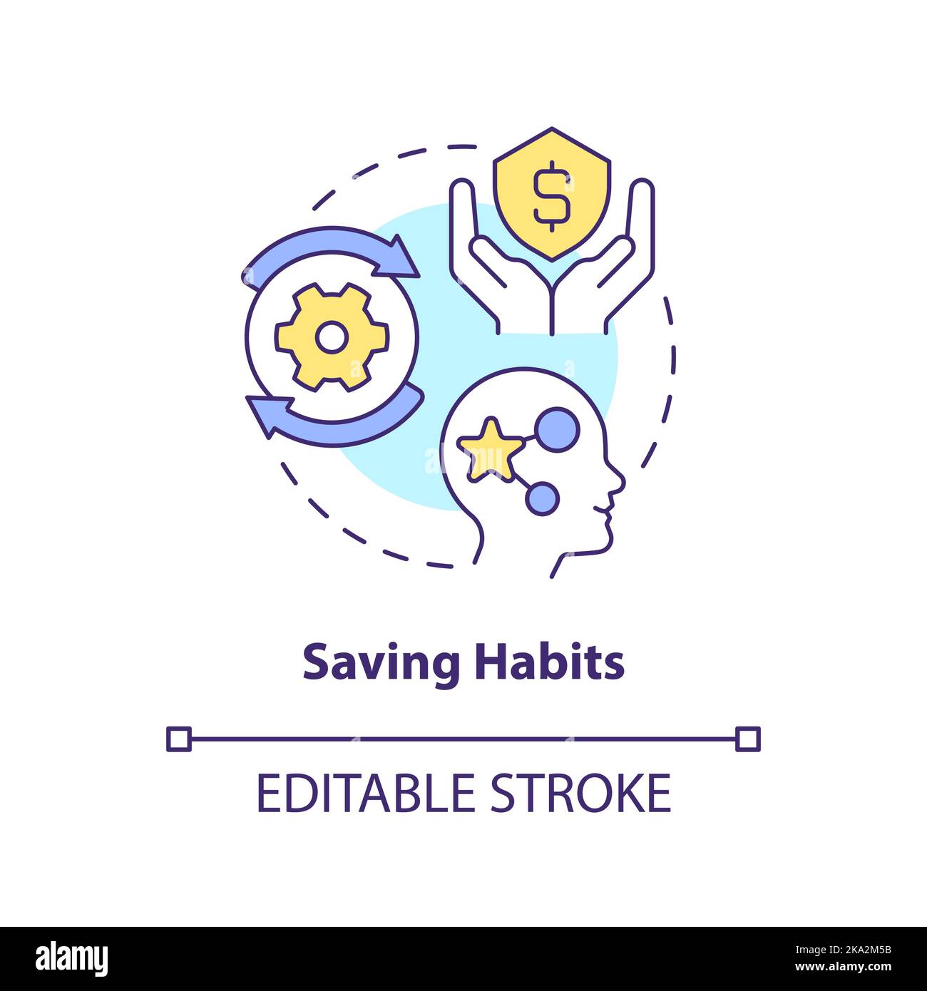 Saving habits concept icon Stock Vector Image & Art - Alamy